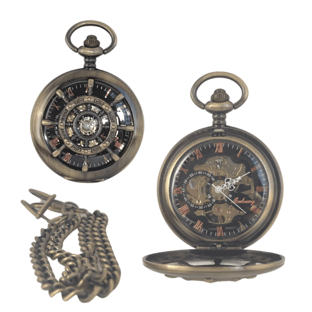 PM818 - Bronze Pocket watch Twin opening MECHANICAL - Timecentre