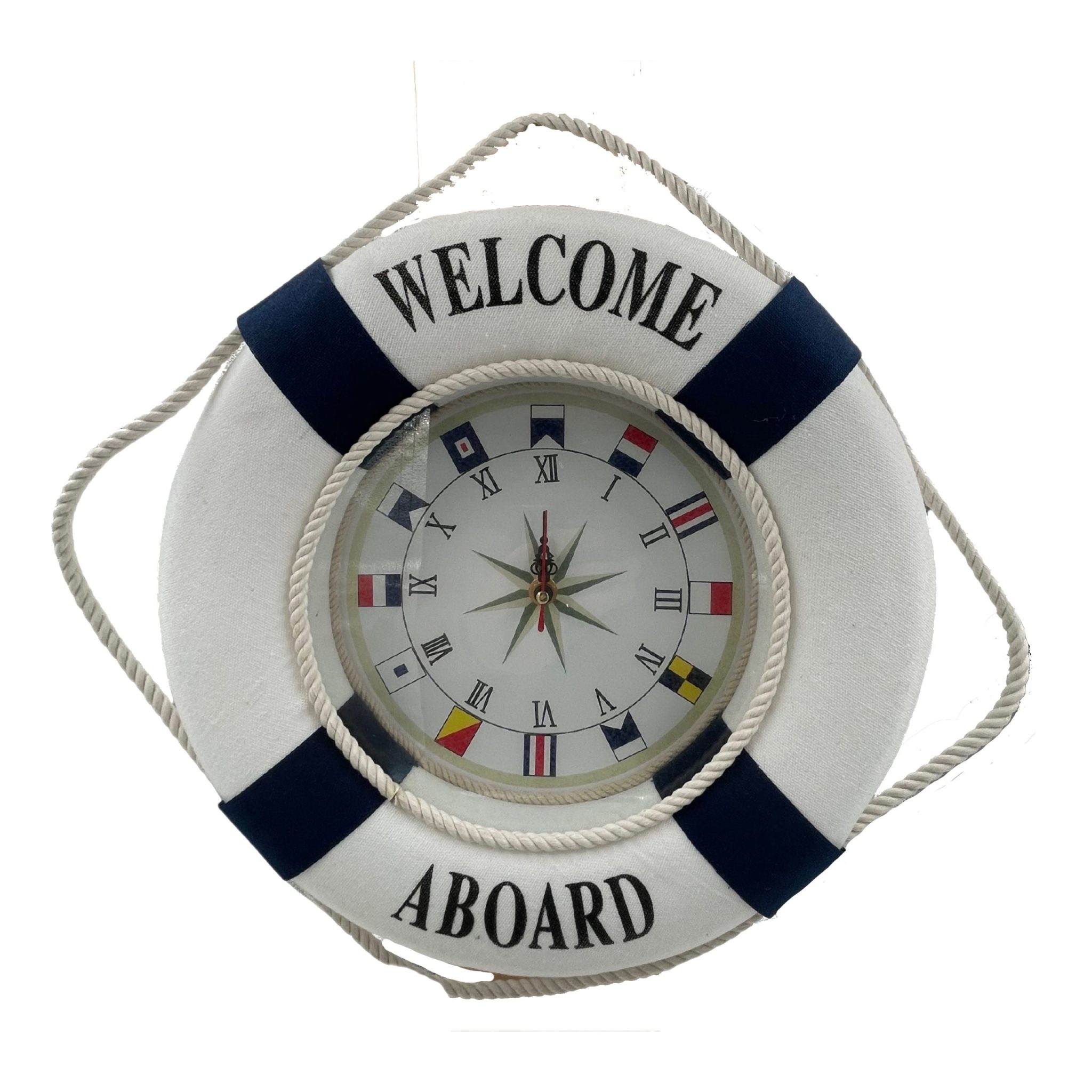 Nautical Wall Clock WC274 A WELCOME ABOARD - Timecentre