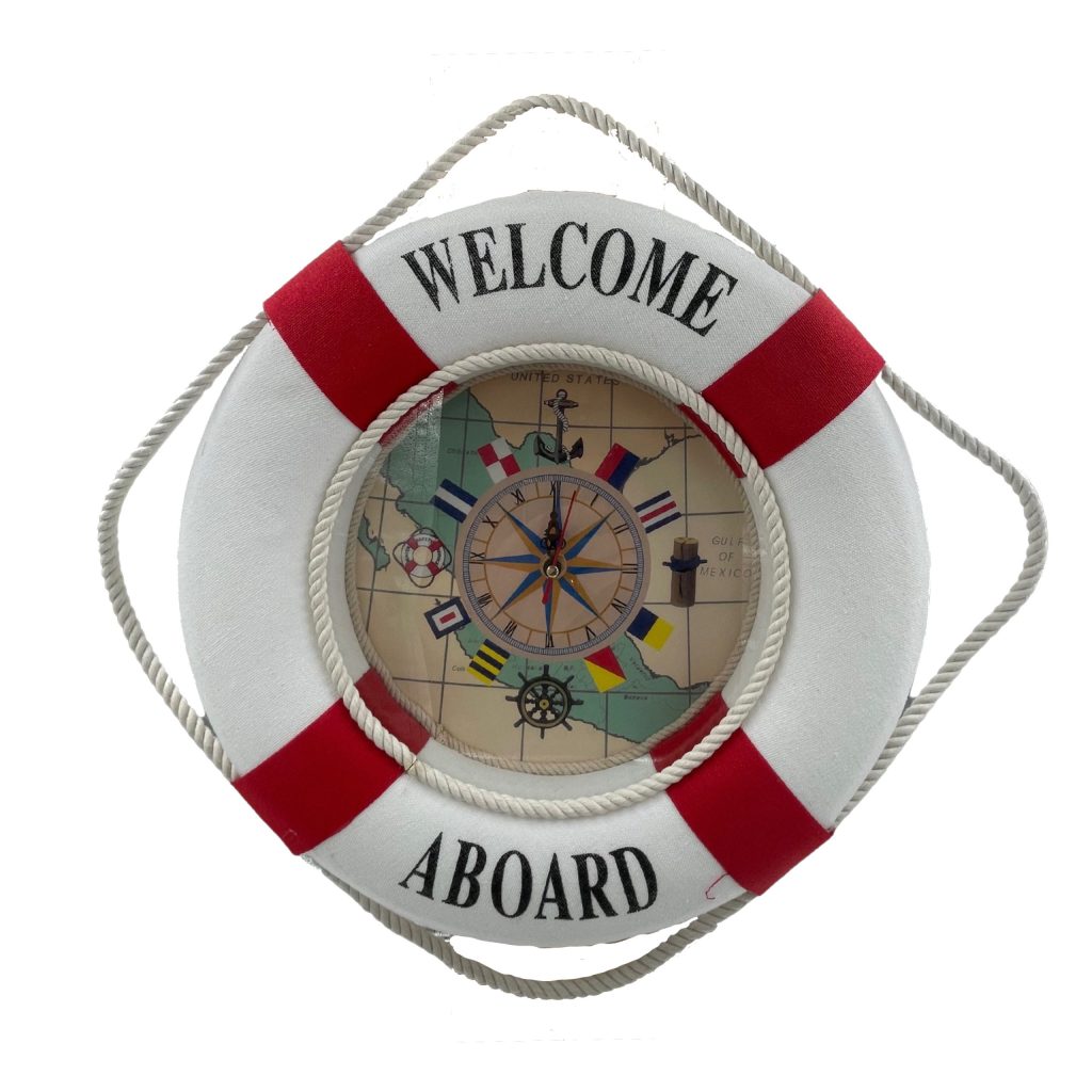 Nautical Wall Clock WC274 B WELCOME ABOARD - Timecentre
