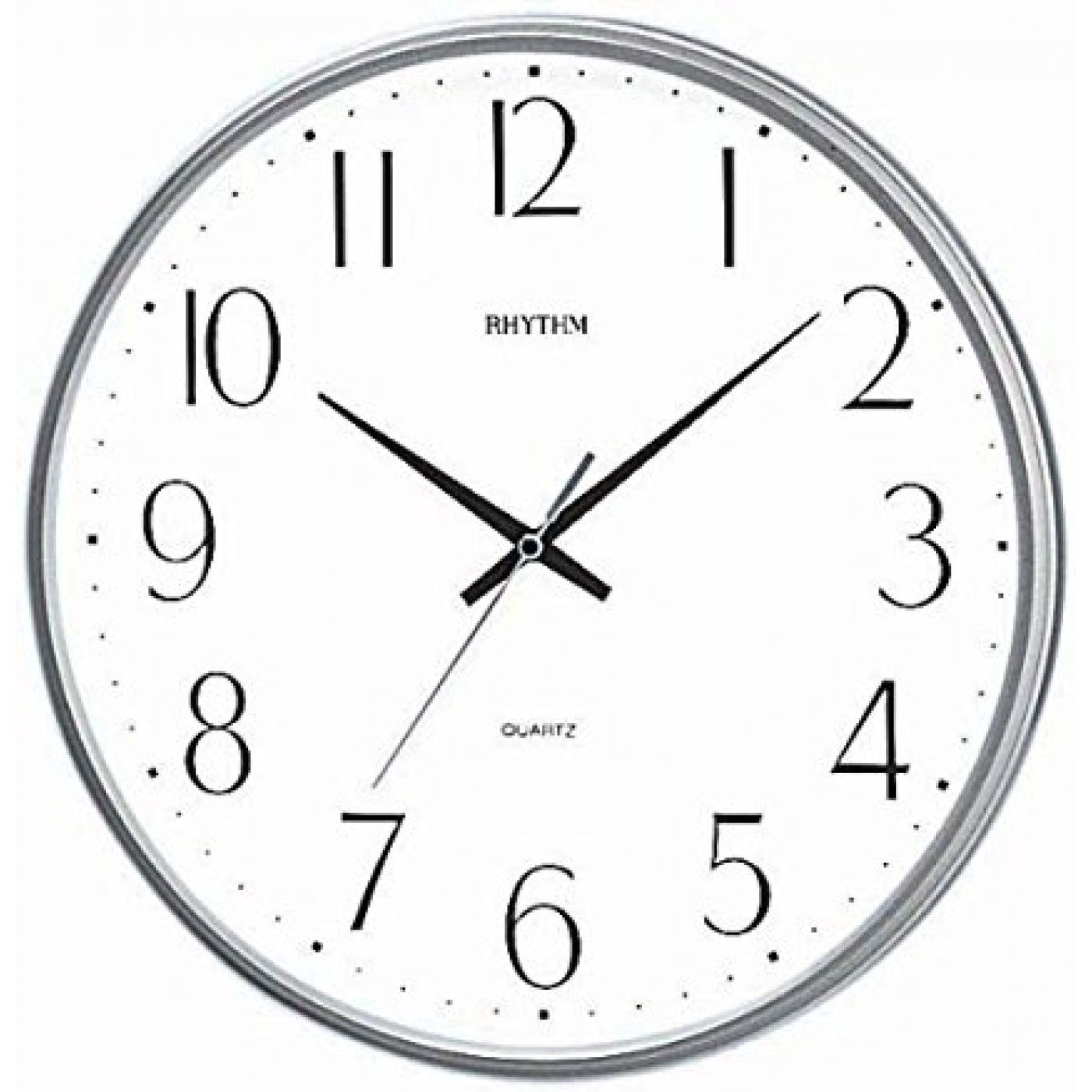 Rhythm Wall Clock CMG817NR19 Silver - Timecentre